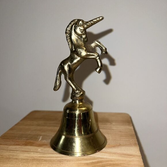 Vintage | Accents | Vintage Solid Brass Unicorn Bell Fantasy Decoration ...